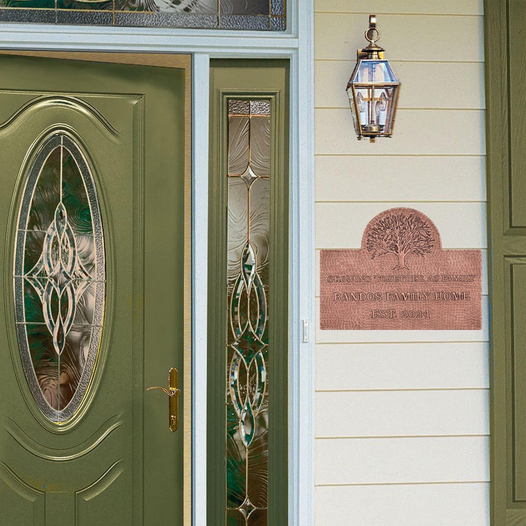 Custom House Plaque Sign, Copper House Sign With Family Name and ...