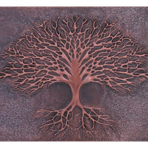 Personalized Copper Tree of Life Kitchen Backsplash, Custom Family Text ...