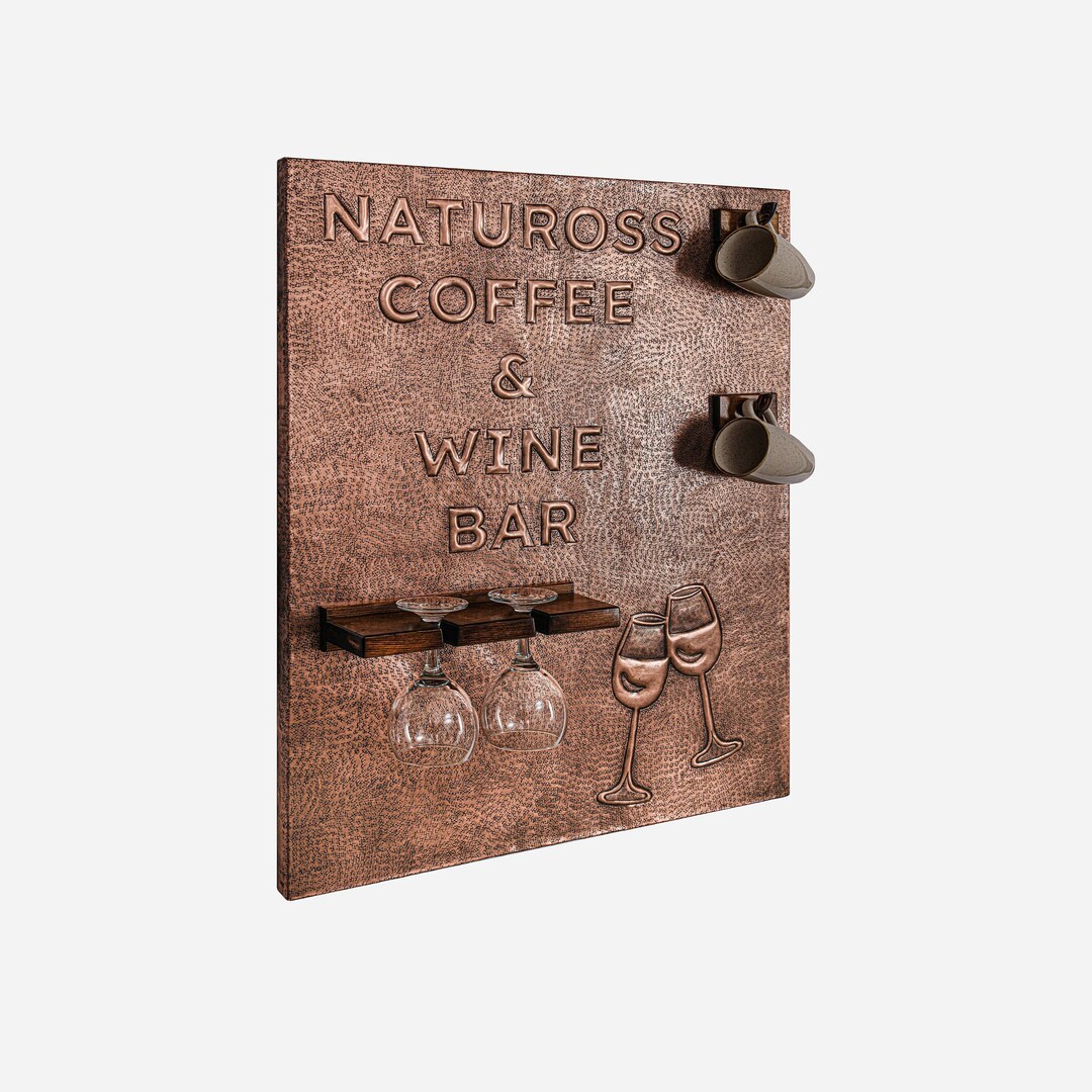 Copper Mug Rack, Custom Wine Glass Rack, Copper Coffee Mug Holder ...