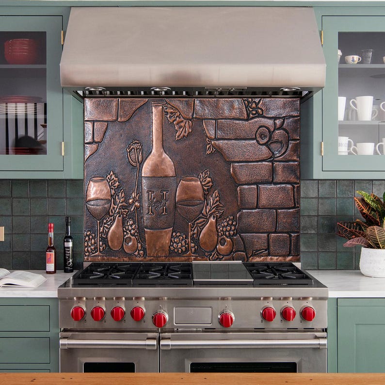 Vineyard Copper Backsplash Mural - Etsy