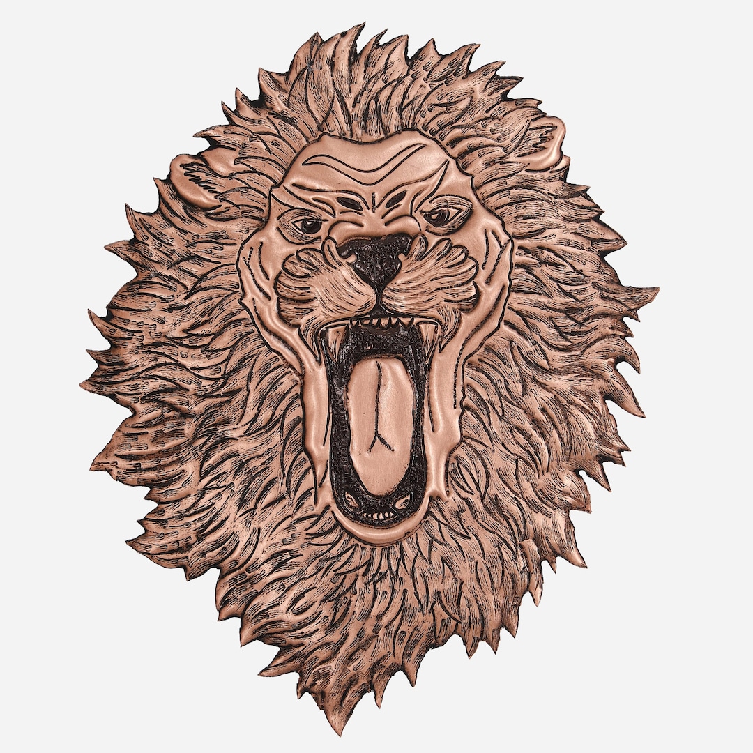 Lion Wall Art, Lion Wall Decor, 3D Metal Lion Wall Decor, Copper Lion ...