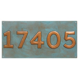 House Number Sign, Metal Number Plaque, Handmade Number Tile, Copper ...