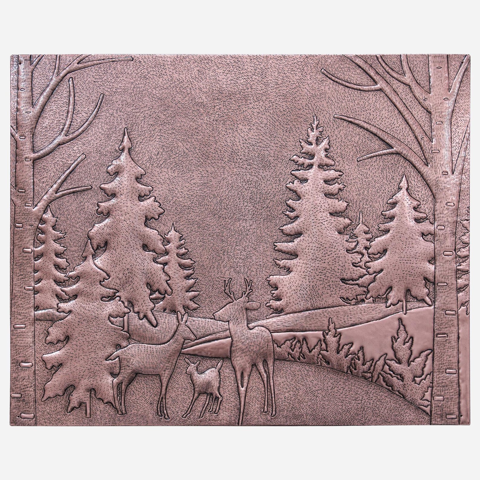 Handmade Copper Deer Family Metal Wall Art: Forest Scene Backsplash - Etsy