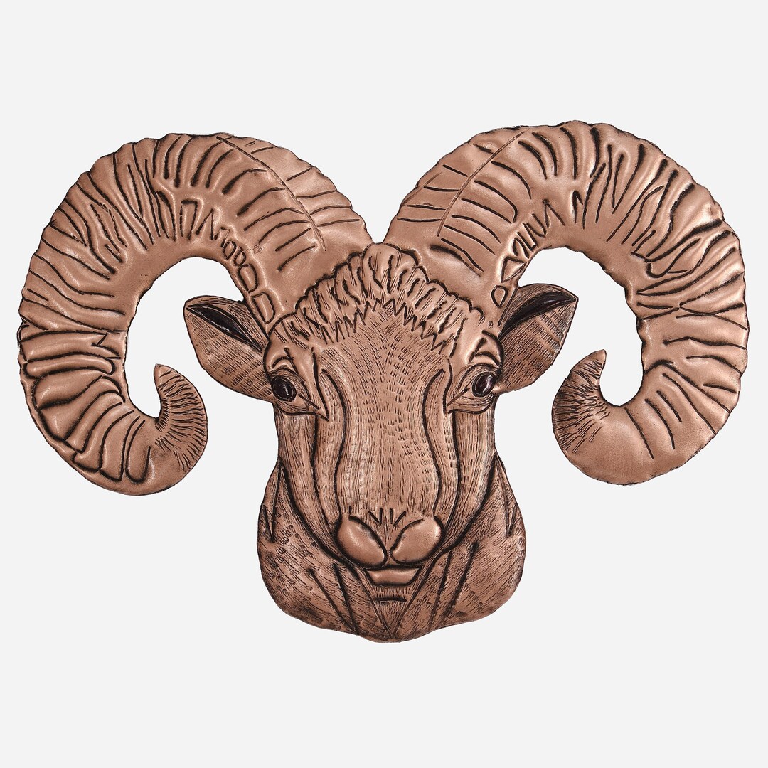 Ram Wall Decor, Bighorn Sheep Wall Art, Metal Ram Head for Wall ...