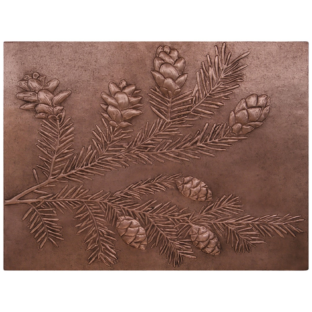 Hand Hammered Copper Spruce Branch Wall Art: Pine Cone Decor - Etsy