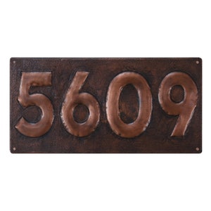 Handmade Copper House Number Plaque: Custom Metal Wall Sign - Etsy