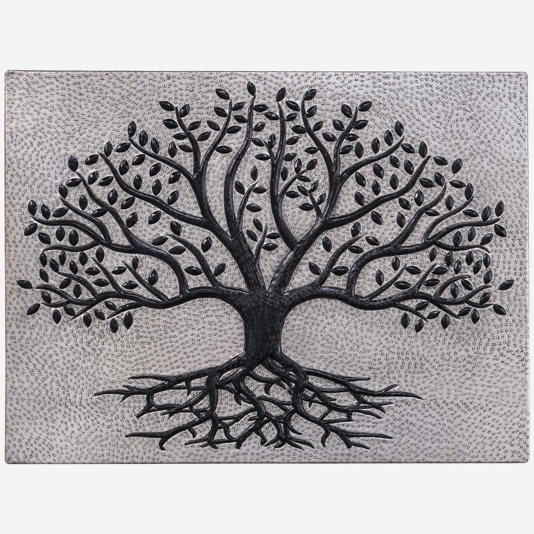 Tree With Roots Kitchen Backsplash Tile 12x16 Gray&black - Etsy