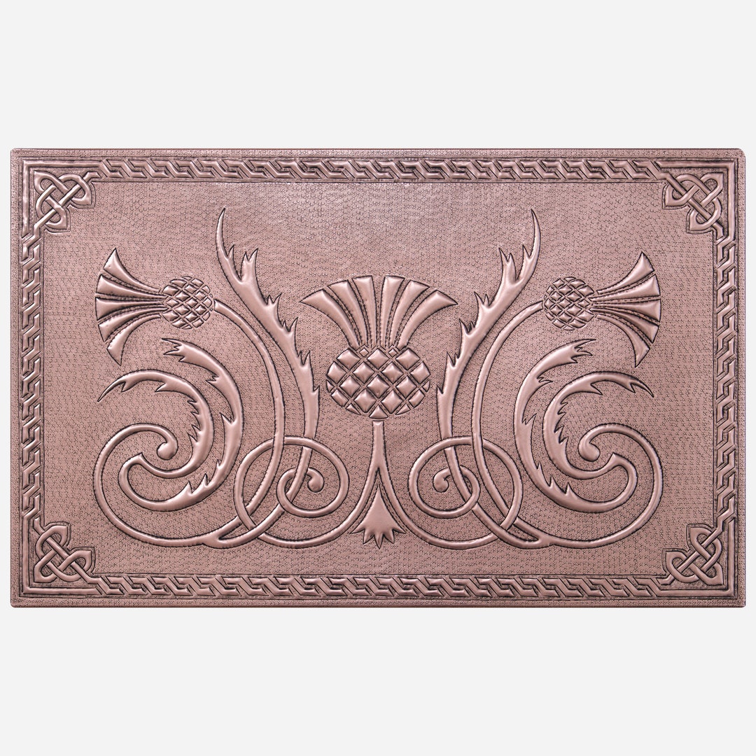 Celtic Copper Backsplash Artwork- Artisan Embossed Knotwork Metal ...