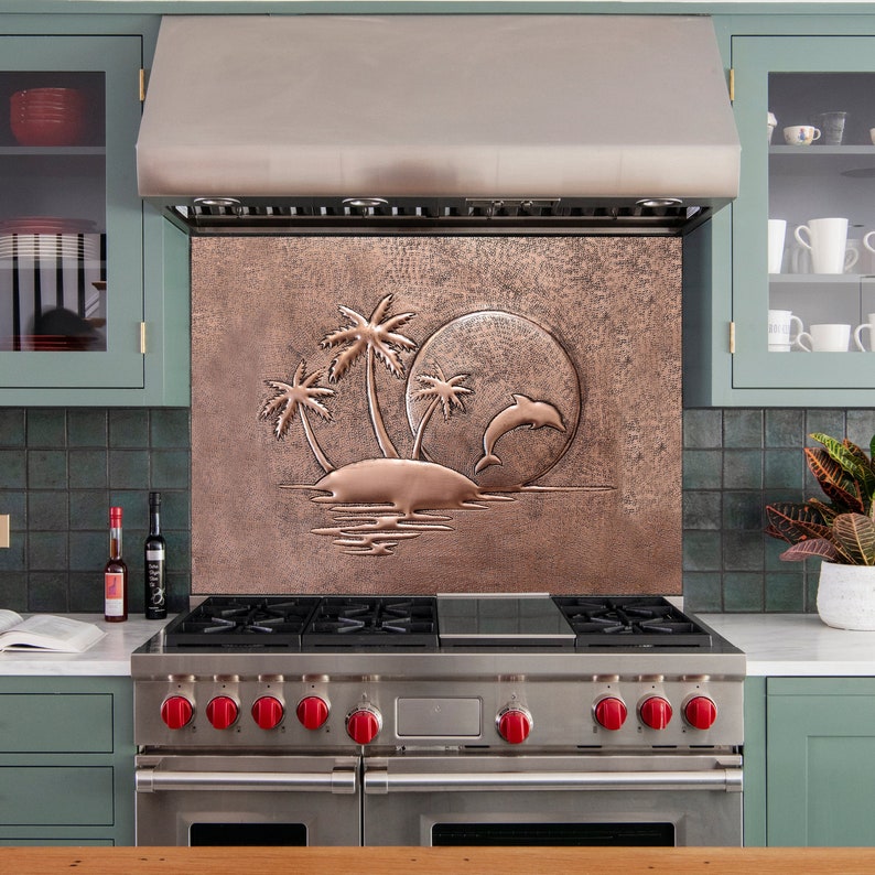 Coastal Ocean Scene Kitchen Backsplash Tile Rising Sun Behind - Etsy