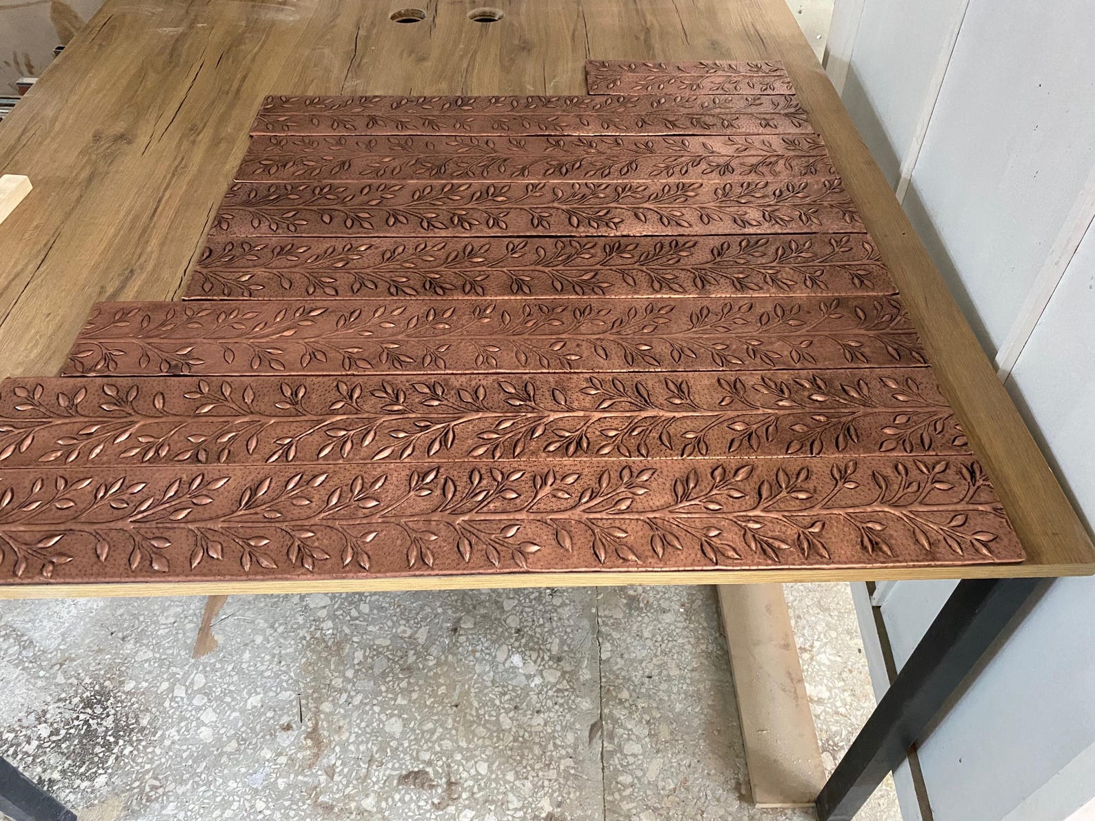 Handmade Embossed Copper Kick Plate: Kitchen Island & Peninsula Panel ...
