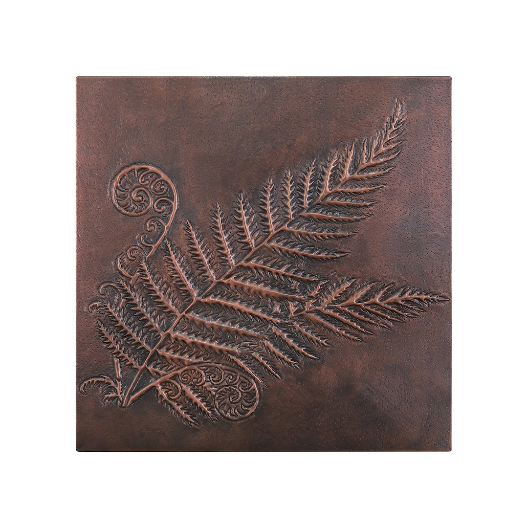 Copper Kitchen Backsplash Tile, Fern Leaf Backsplash Mural, Kitchen ...