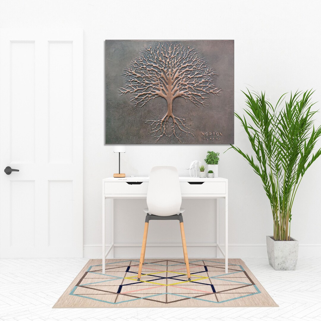 Tree of Life With Root Wall Art, Tree of Life Wall Decoration, Copper ...