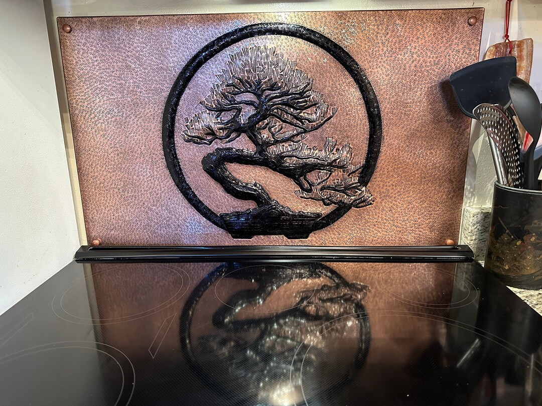 Asian Zen Style Kitchen Backsplash Mural - Copper Bonsai Tree - Etsy