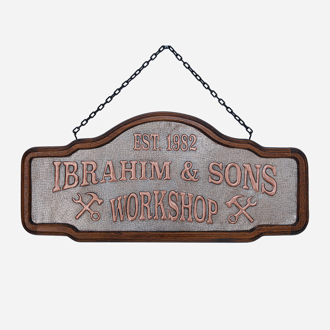 Copper Workshop Sign Mechanic Sign Custom Workshop Decor for - Etsy