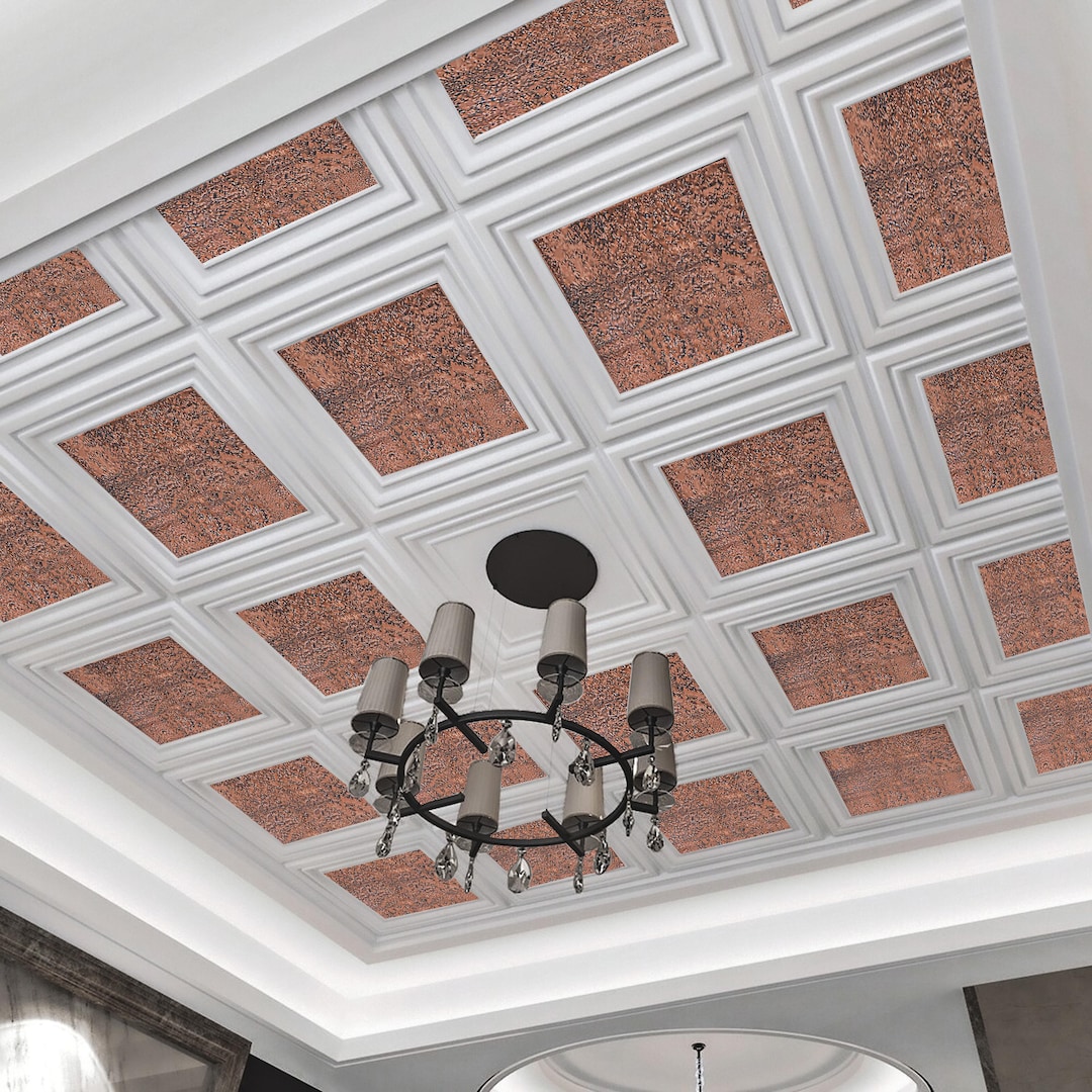 Handmade Hammered Copper Ceiling Panel: Abstract Texture, Custom Size ...