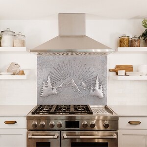 Rising Sun Behind the Mountains Nature Scene Artwork, Copper Wall Art ...