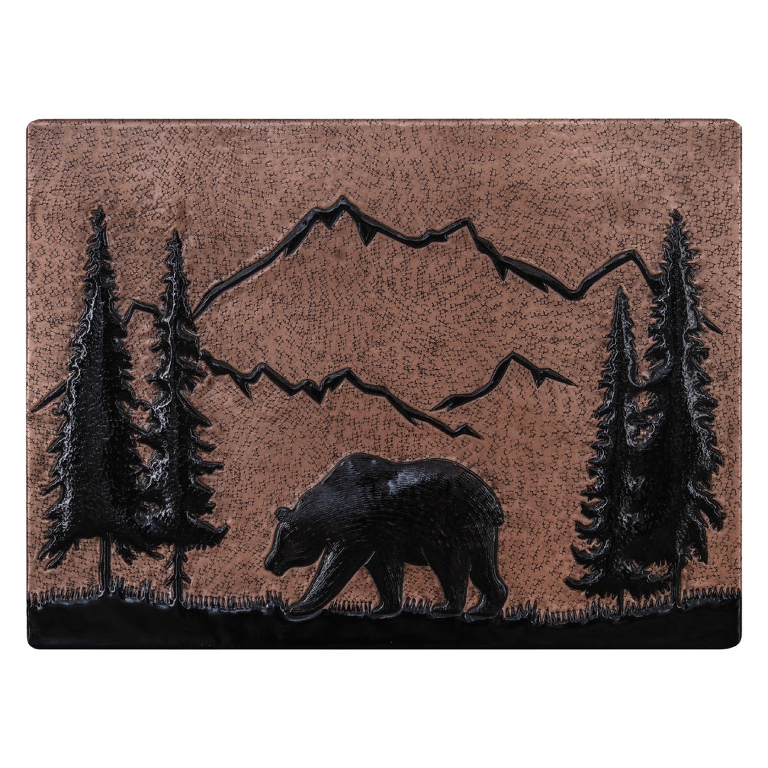 Copper Kitchen Backsplash Tile, Bear and Mountains Backsplash Mural ...