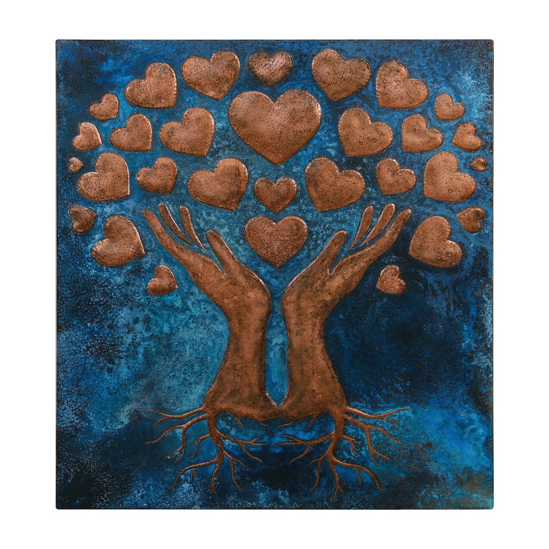 Praying Hands Hearts Tree of Life With Roots Copper Home Decor, Prayer ...