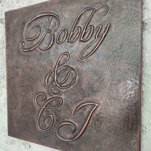 Custom Copper Sign, Personalized Name Sign, Home Wall Decor, Metal Wall ...