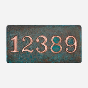 House Number Sign, Metal Number Plaque, Handmade Number Tile, Copper ...