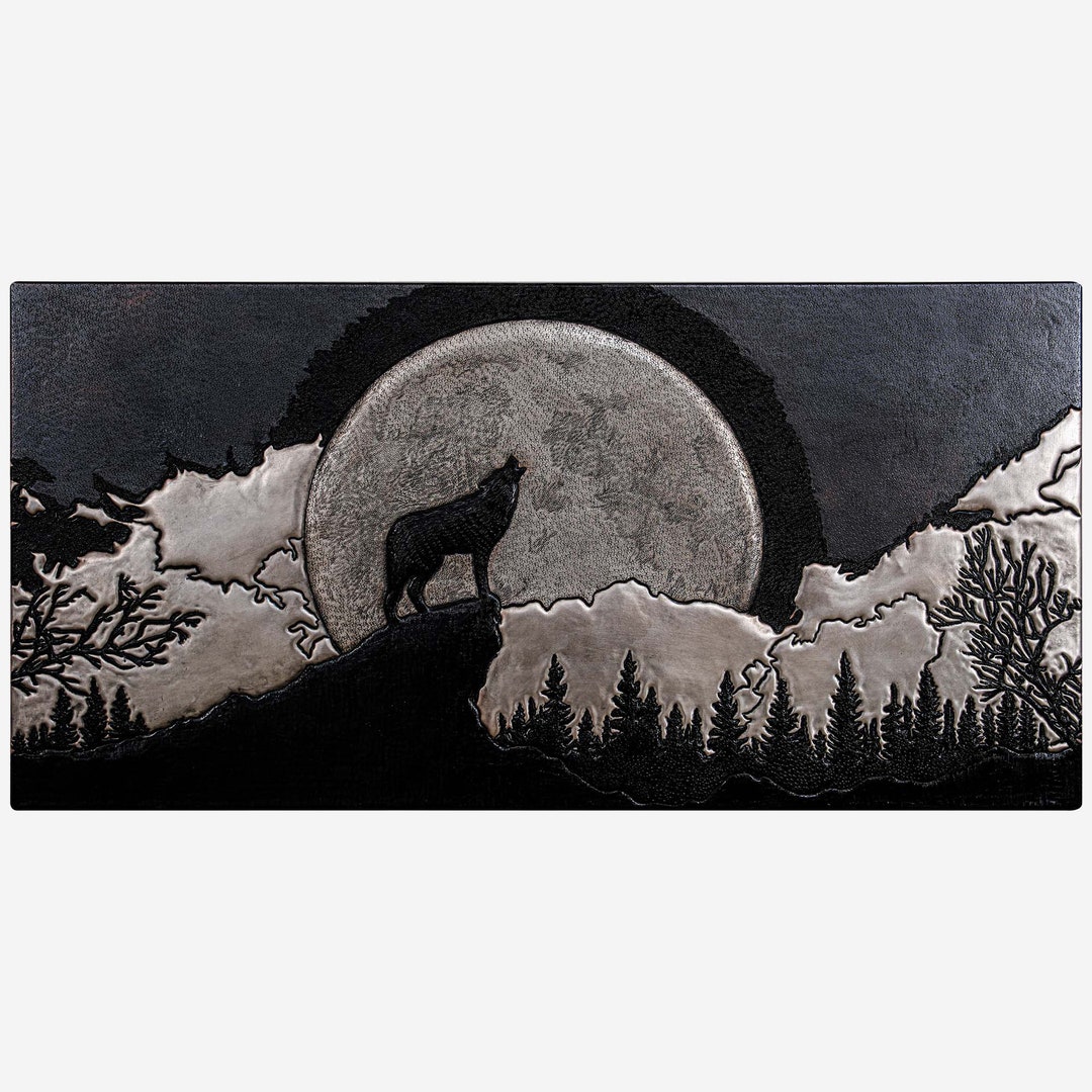 Wide Backsplash Tile - 38"x77" Gray&black - Wolf Landscape - Etsy