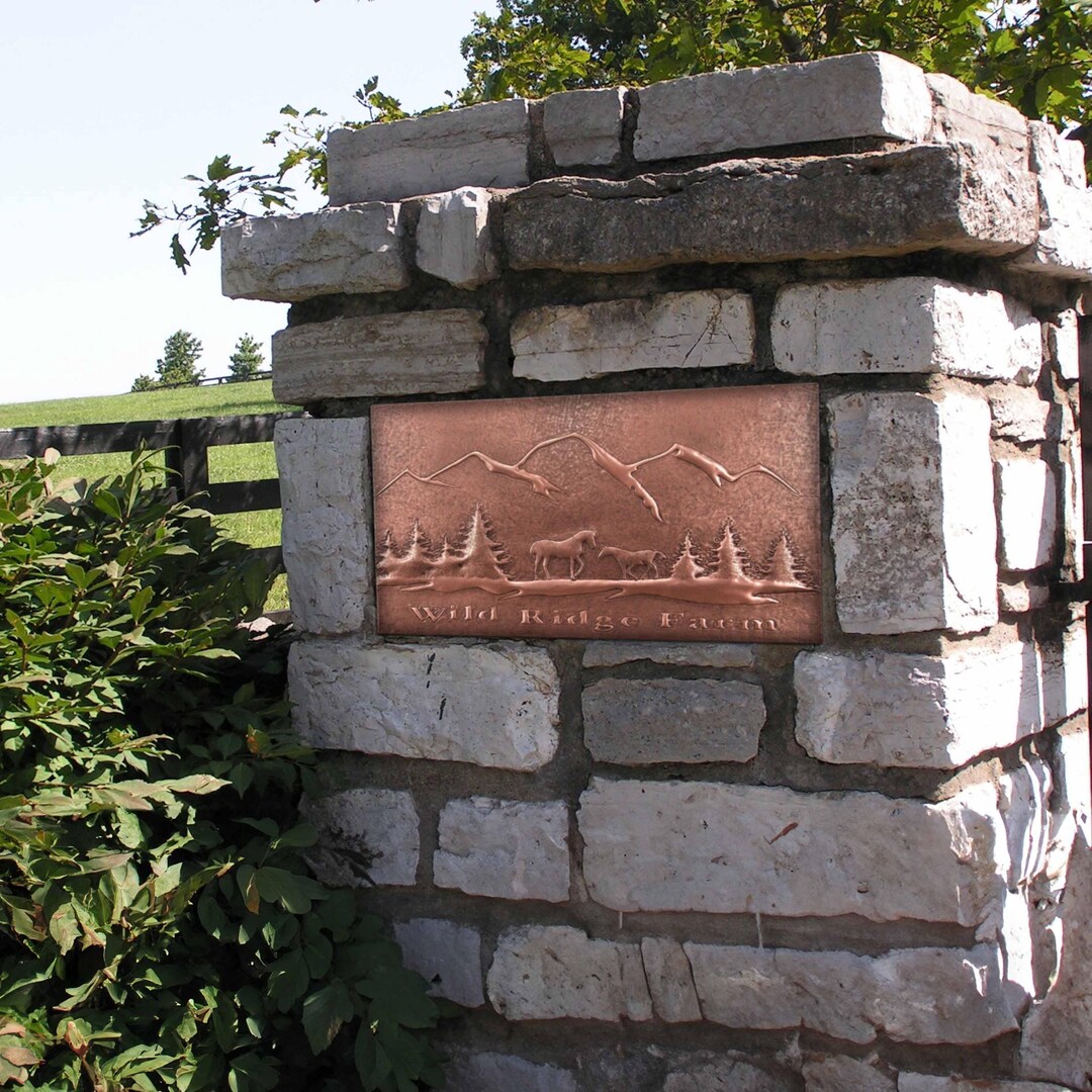 Custom Copper Farm Sign: Hand-hammered Horse Ranch Plaque - Etsy