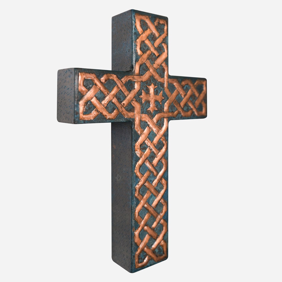 Wall Mounted Copper Cross Sculpture Artwork - Etsy
