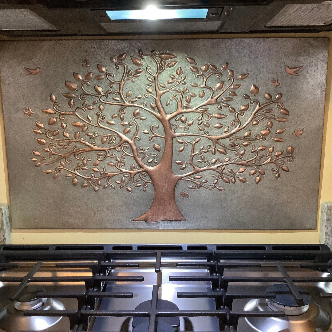 Handmade Copper Tree of Life Wall Decor: Kitchen Backsplash Art - Etsy