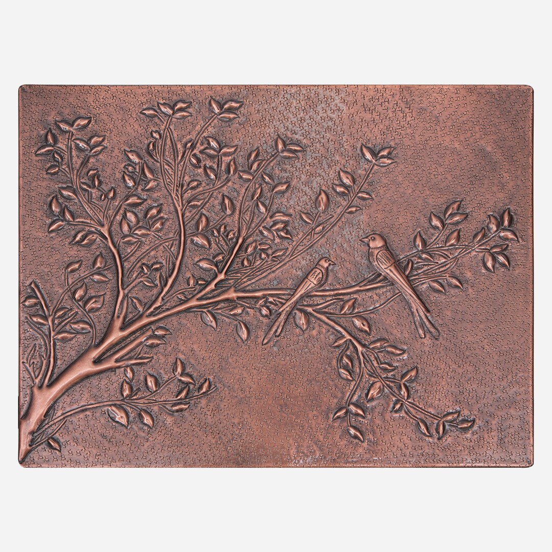 Handmade Copper Birds on Tree Branch Backsplash Tile Mural - Etsy