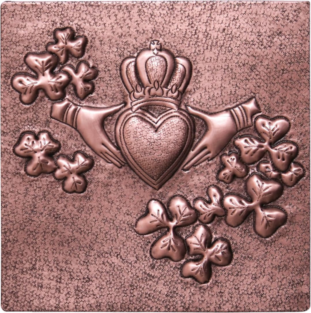 Hand Hammered Copper Claddagh Wall Decor: Shamrock Irish Gift - Etsy
