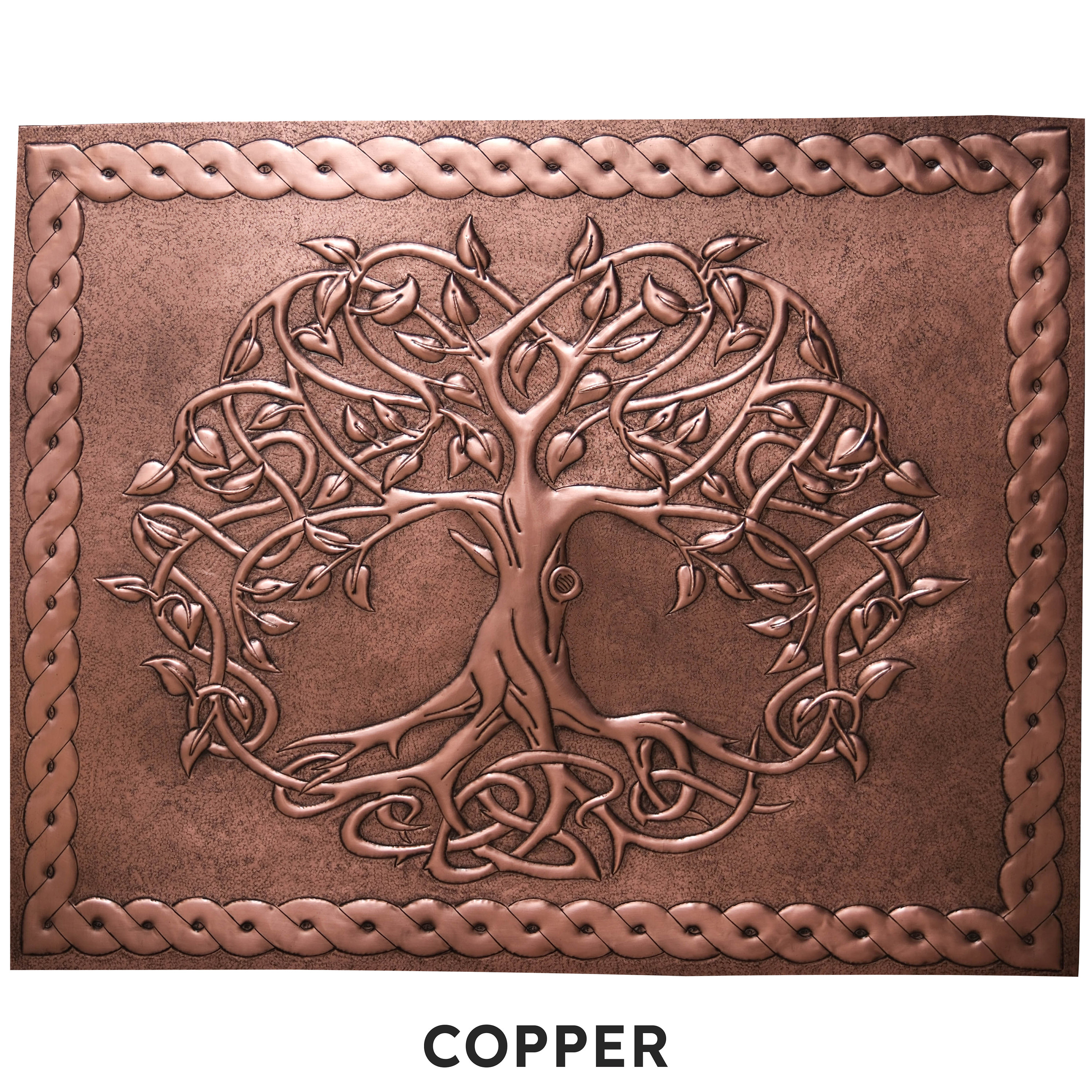 Sacred Tree With Long Roots Copper Mural With Celtic Knots - Etsy