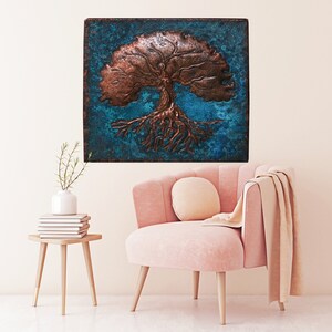 Tree of Wisdom Copper Mural for Kitchen Backsplash, Indoor & Outdoor ...