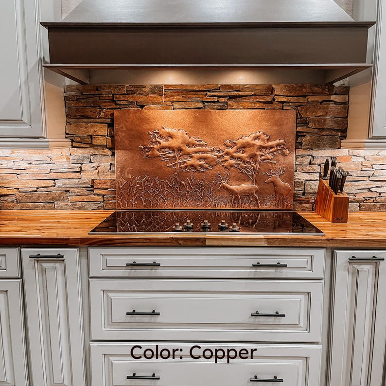 Custom Copper Family Name Sign: Savannah Deer Scene Plaque - Etsy