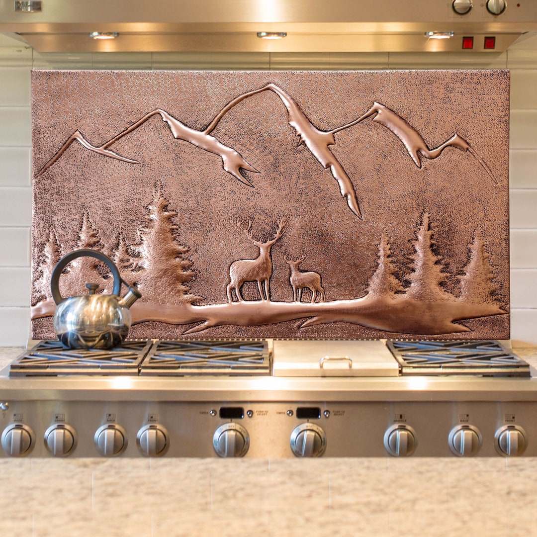 Handcrafted Copper Deer Kitchen Backsplash Tile: Lodge Cabin Decor - Etsy