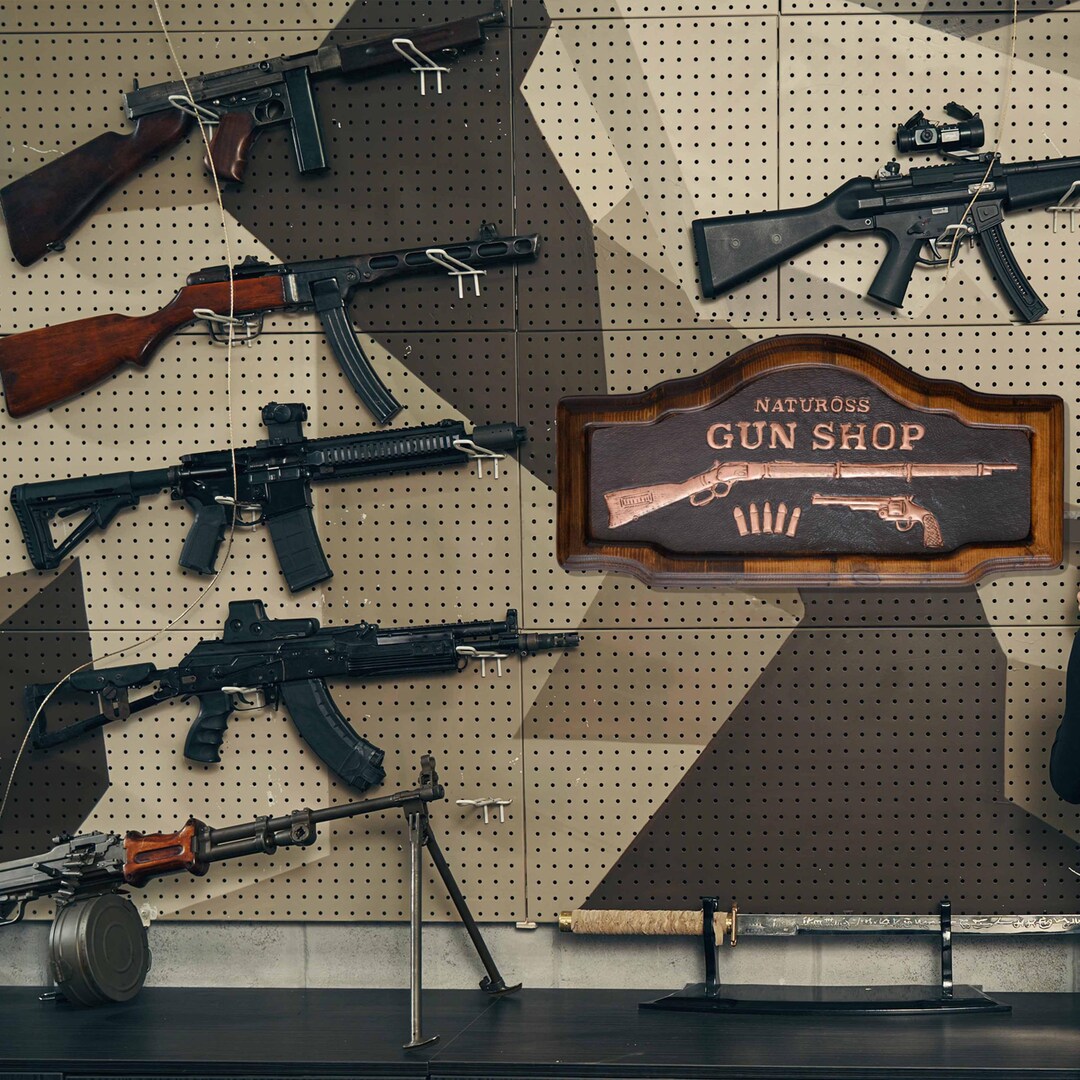 Gun Room Sign, Gun Shop Signage, Gunsmith Sign, Gunsmith Wood Sign, Man ...