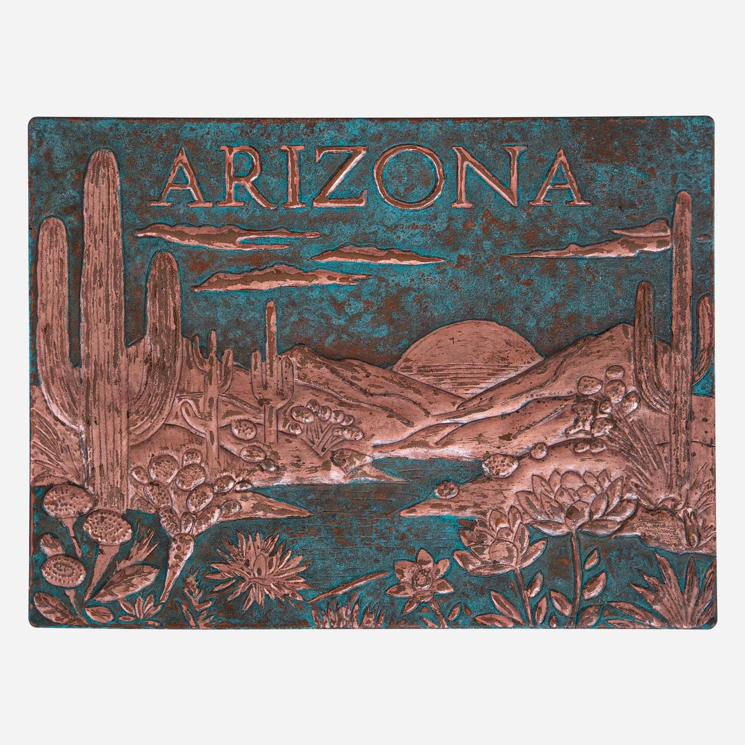 Desert Scene Kitchen Backsplash Tile 11.8x15.7 Green Patina - Etsy