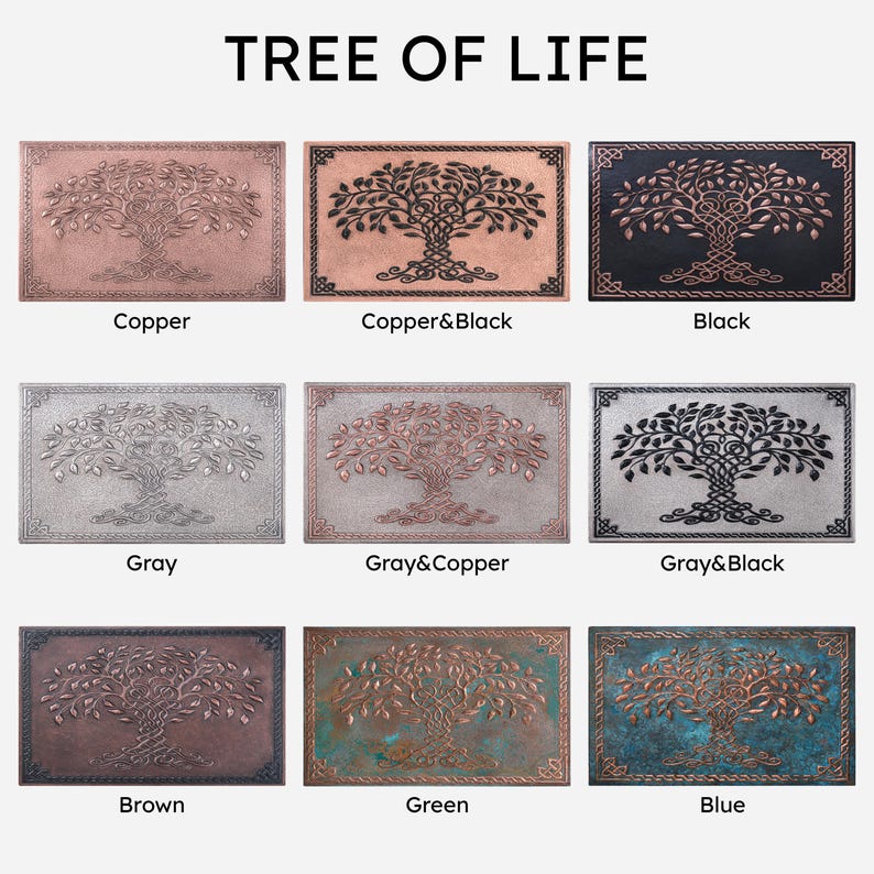 Hand-hammered Copper Tree of Life Backsplash - Celtic Knot Metal Wall ...