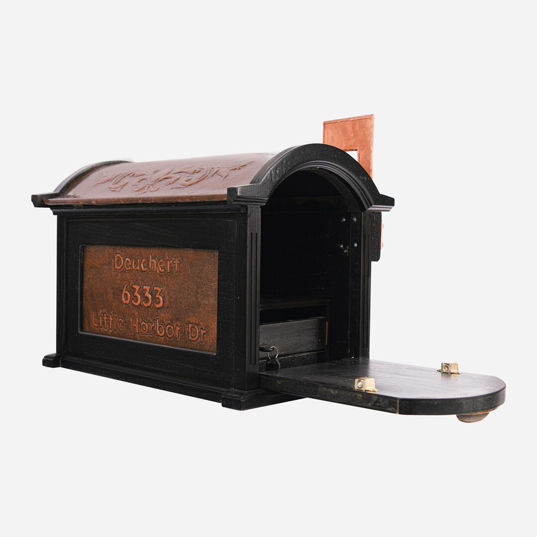 Copper Mailbox With Post (optional), Metal Letterbox, Custom Mailbox ...