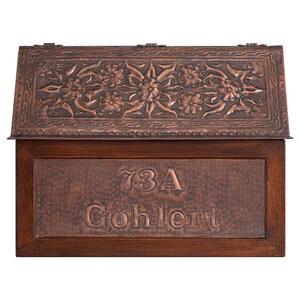 Wall Mounted Lockable Copper Mailbox, Brown Mailbox for Outside, Wood ...