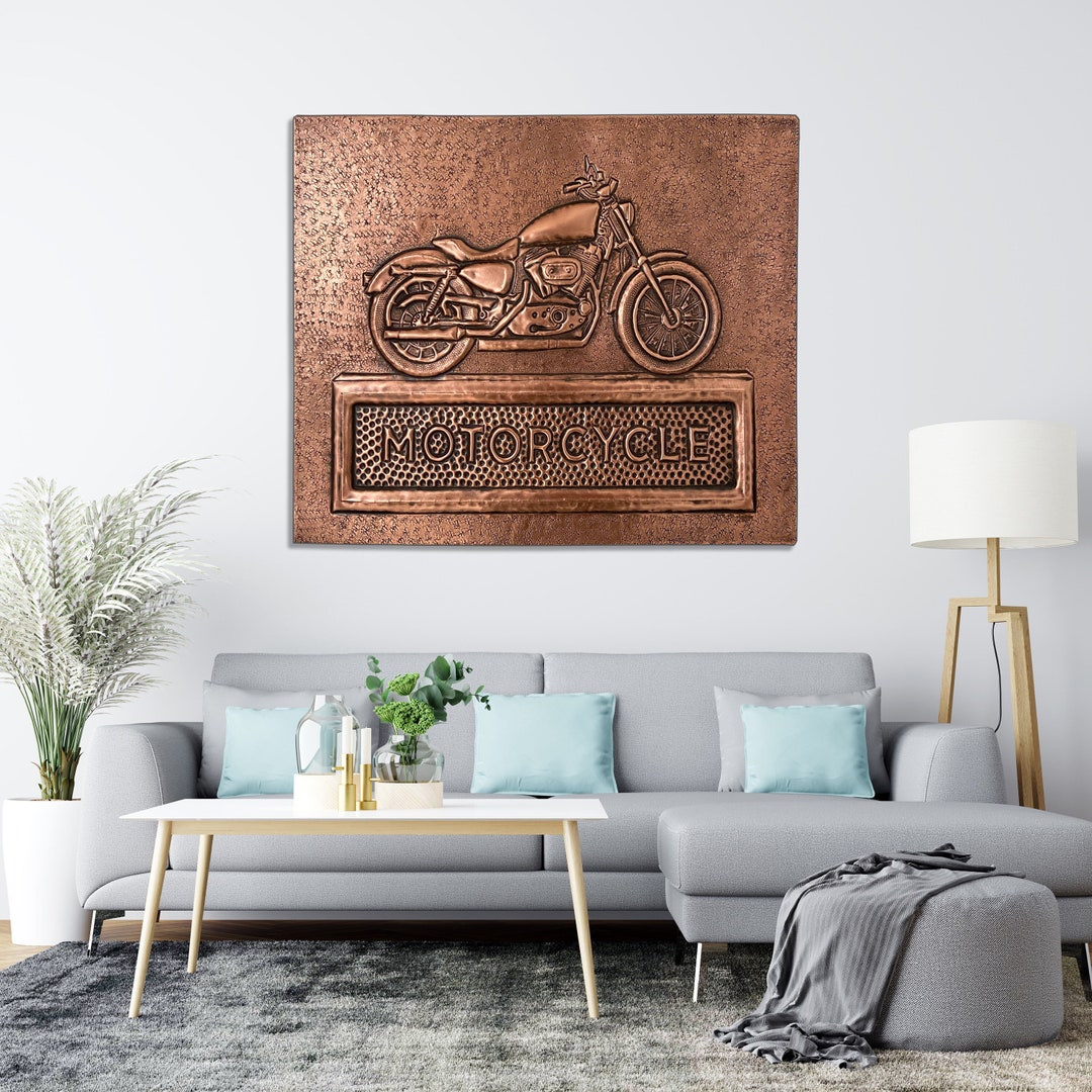 Motorcycle Copper Wall Art, Personalized Gift for Motorcycle Lovers ...
