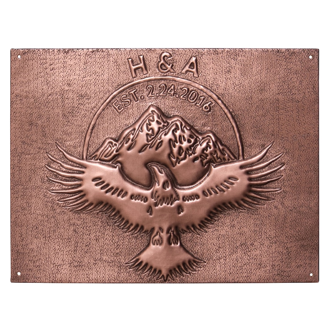 Personalized Eagle Mountain Copper Relief: Metal Wall Art Name Sign - Etsy