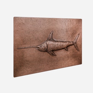 Copper Backsplash Panel (swordfish), Backsplash Artwork, Sea Creature ...