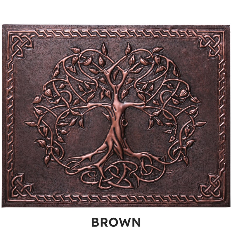 Celtic Tree With Roots Copper Mural Celtic Knots Border - Etsy