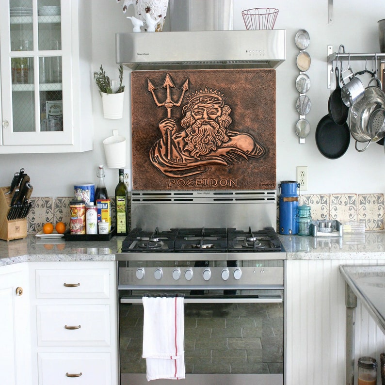 Greek God of Sea Handmade Mural Tile Indoor Outdoor Mural - Etsy