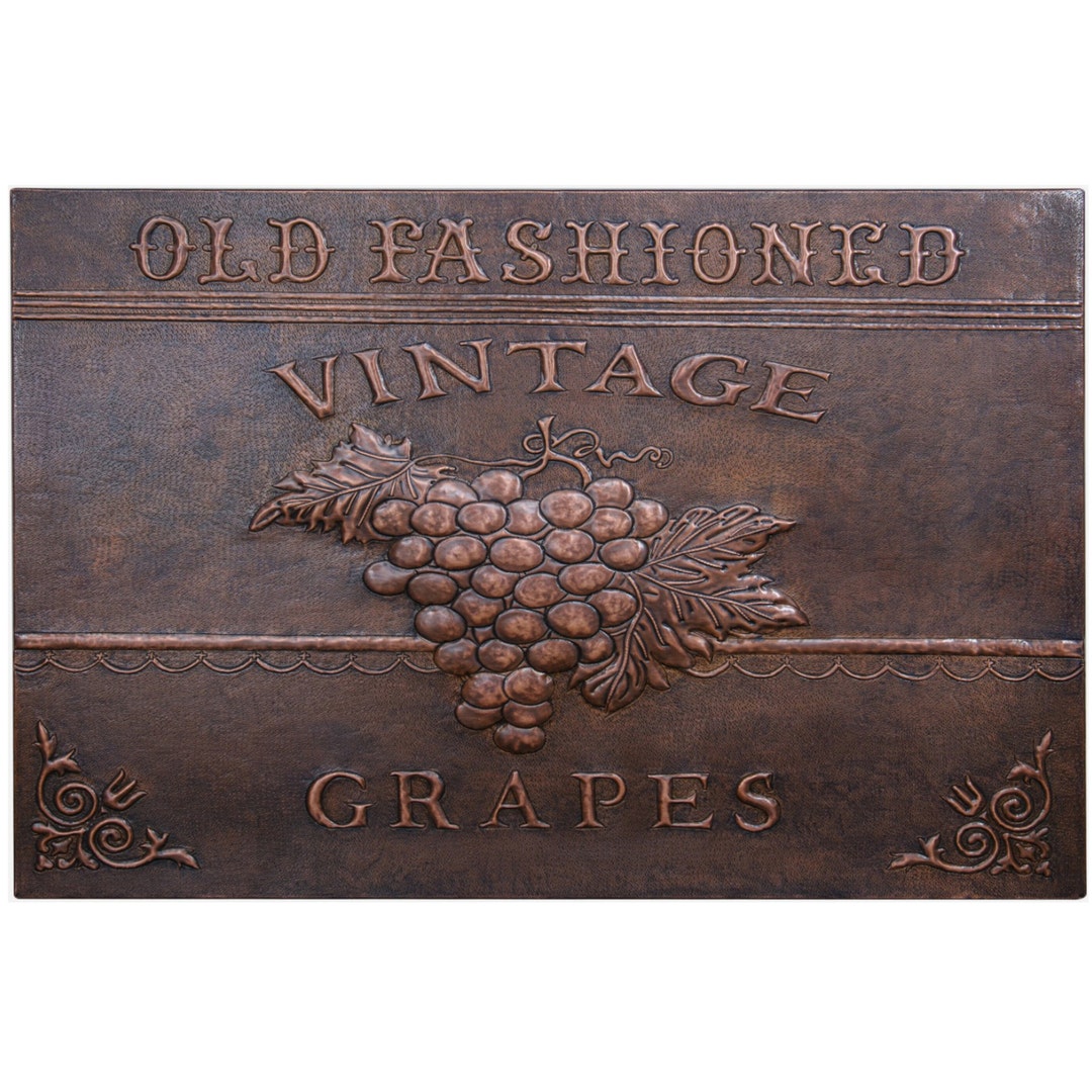 Tuscan Kitchen Backsplash Tile, Copper Grapes Stove Backsplash, Italian ...