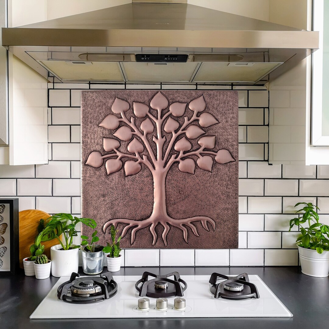 Tree With Roots Copper Kitchen Backsplash Tile - Etsy