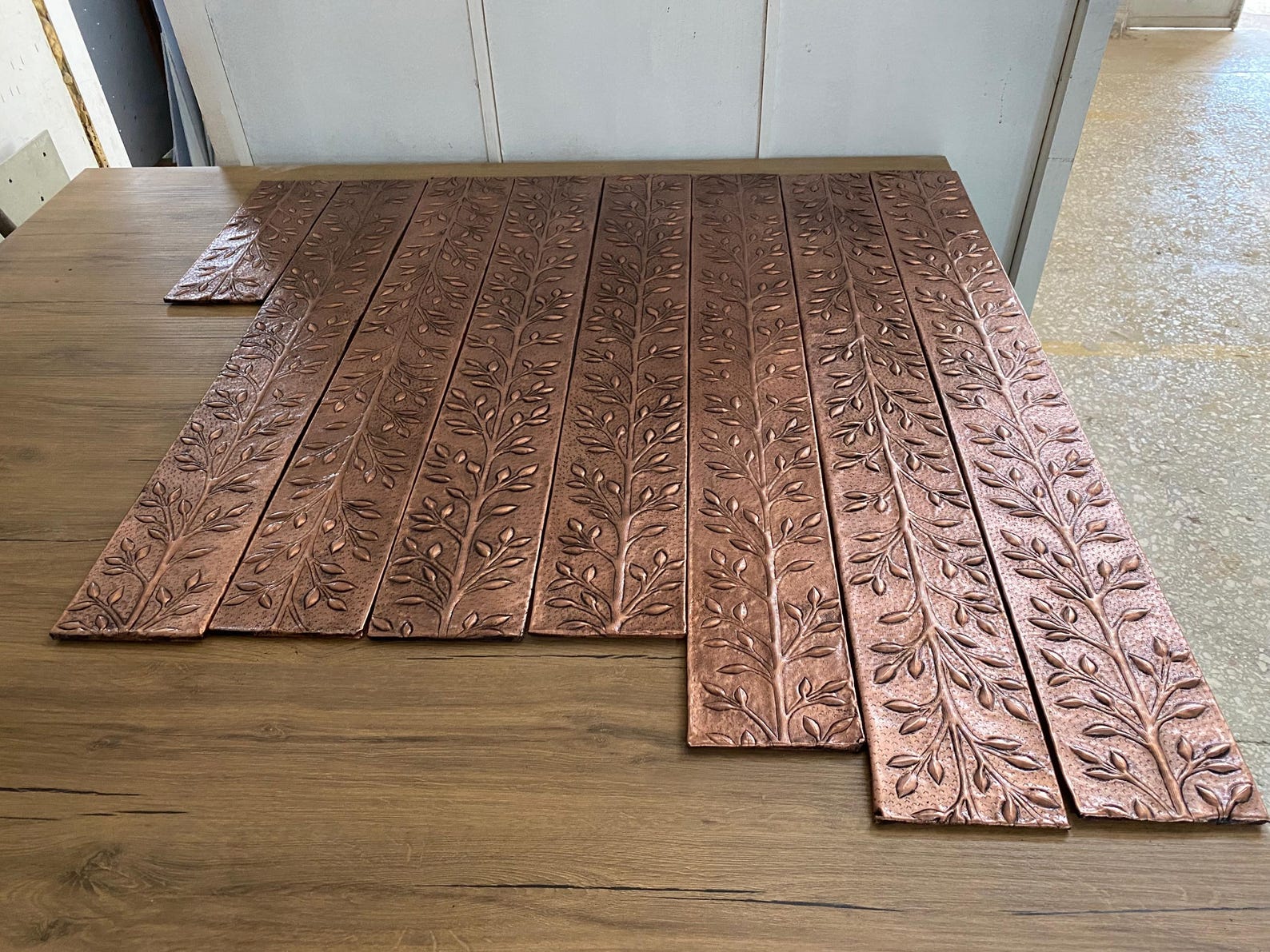 Handmade Embossed Copper Kick Plate: Kitchen Island & Peninsula Panel ...