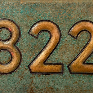 House Number Sign, Metal Number Plaque, Handmade Number Tile, Copper ...