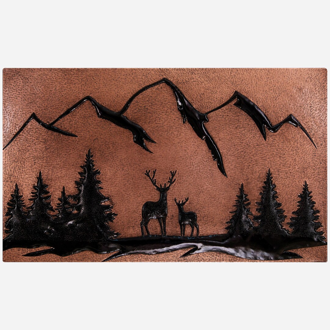 Deer Scene Kitchen Backsplash Tile 18x30 Copper&black - Etsy