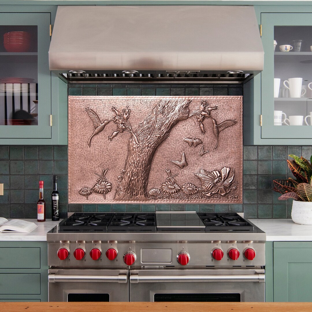 Handmade Copper Kitchen Backsplash: Hummingbird, Butterfly, Dragonfly ...
